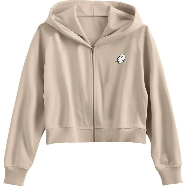 DALIX Ghost Fleece Zip Hoodie - Tan