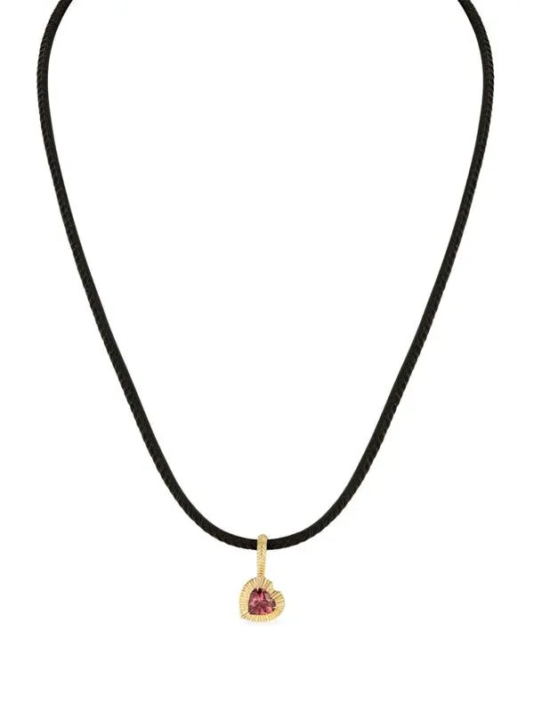 Lizzie Mandler Heart Tourmaline Pendant Necklace - Gold