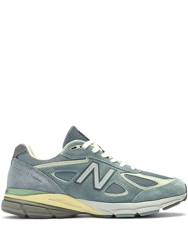 New Balance 990v4 Auralee Dusty Sneakers - Blue | Editorialist