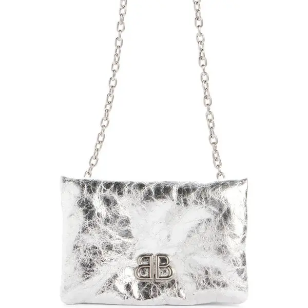Giglio Balenciaga Bag Silver Balenciaga Mini Monaco Crinkle