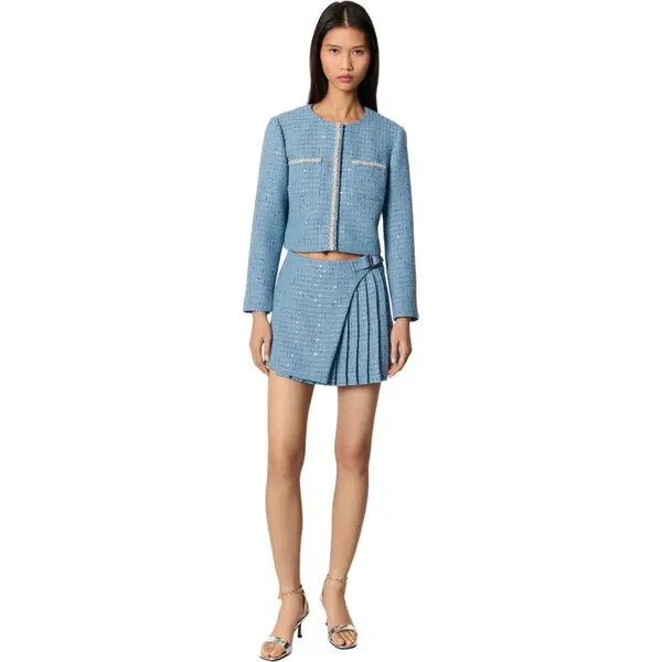 Maje Short Sequin Tweed Jacket