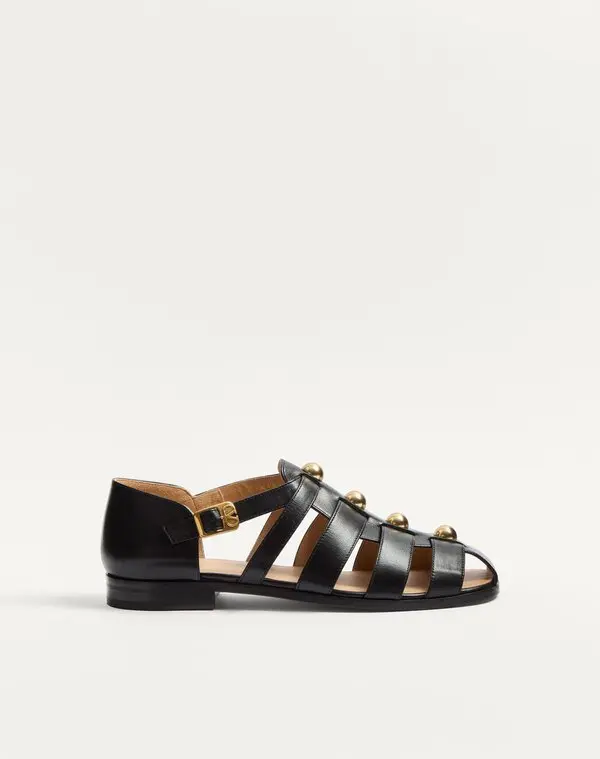 Valentino Garavani Studshield Fisherman Sandal - Black