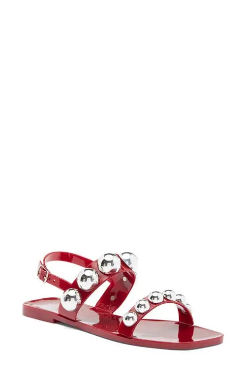 Jeffrey Campbell Gum-drop Jelly Sandals - Red Silver