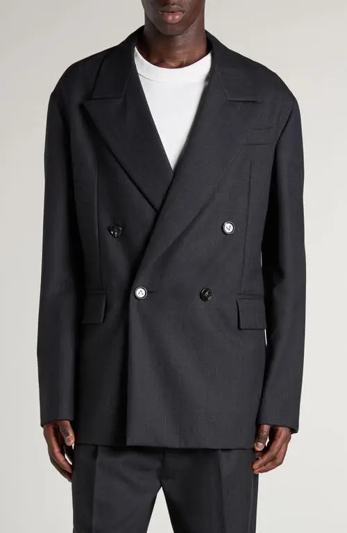 Bottega Veneta Double Breasted Subtle Stripe Wool Blazer
