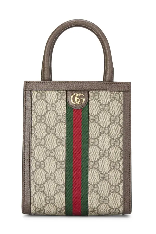 Gucci Ophidia Top Handle Mini Bag - Brown