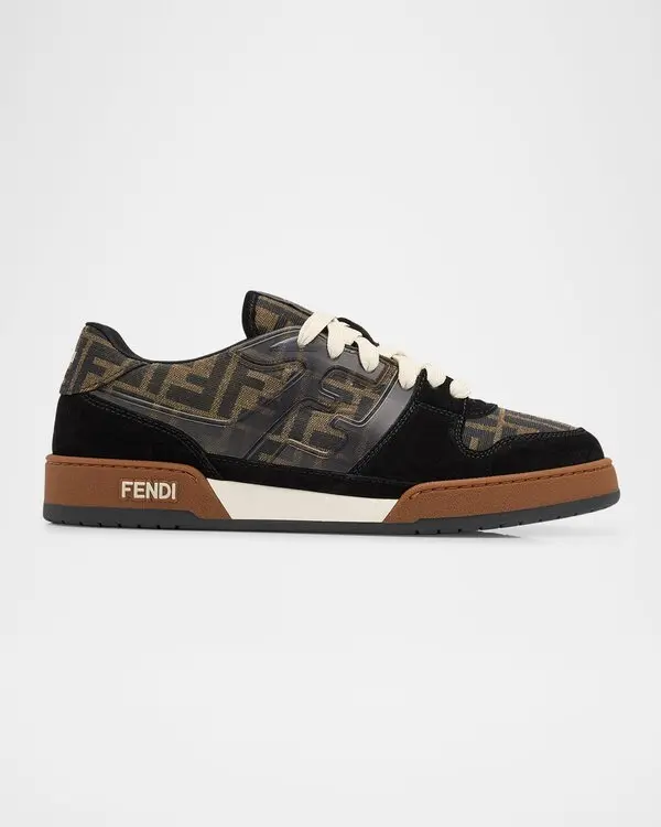 Fendi Match Ff Jacquard Low-top Sneakers - Nerotabaccneroice