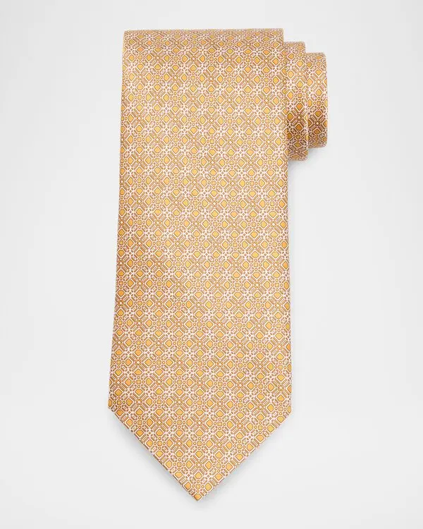 Stefano Ricci Geometric Print Silk Tie - Light Blue