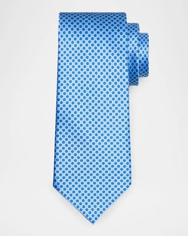 Stefano Ricci Micro-geometric Printed Tie - Light Blue