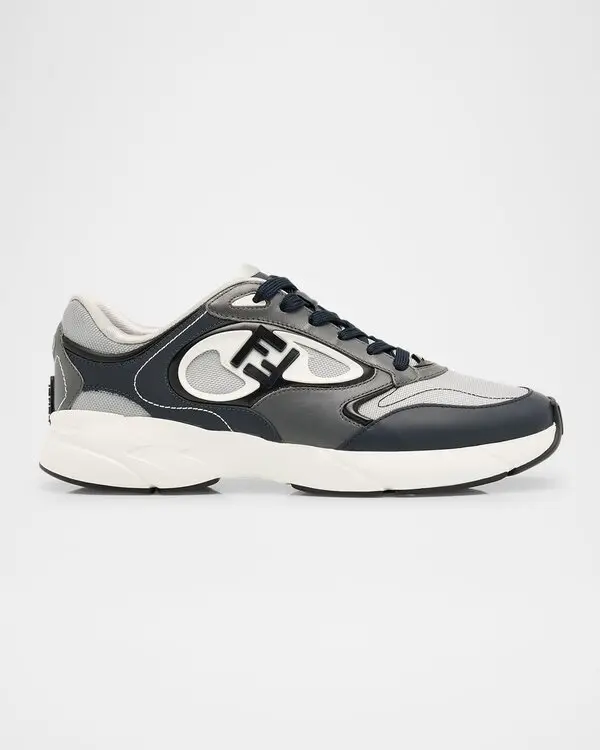 Fendi Forward Low-top Sneakers - Gry/blu/wht