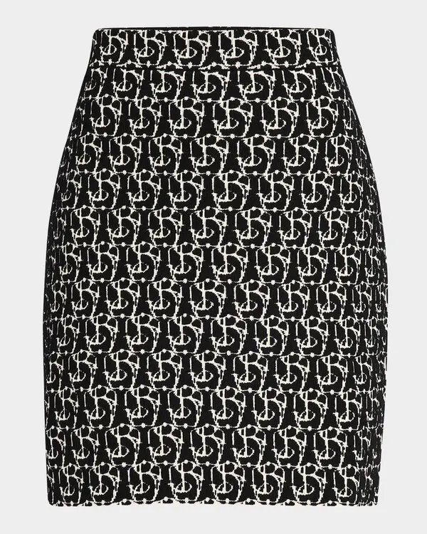 Burberry Monogram Knit Mini Skirt - Black Ip Pttrn
