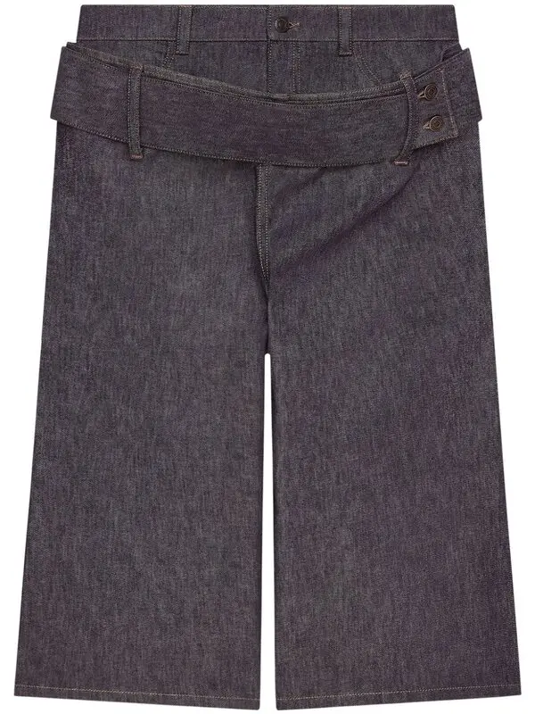 COURREGES Double-belted Denim Shorts