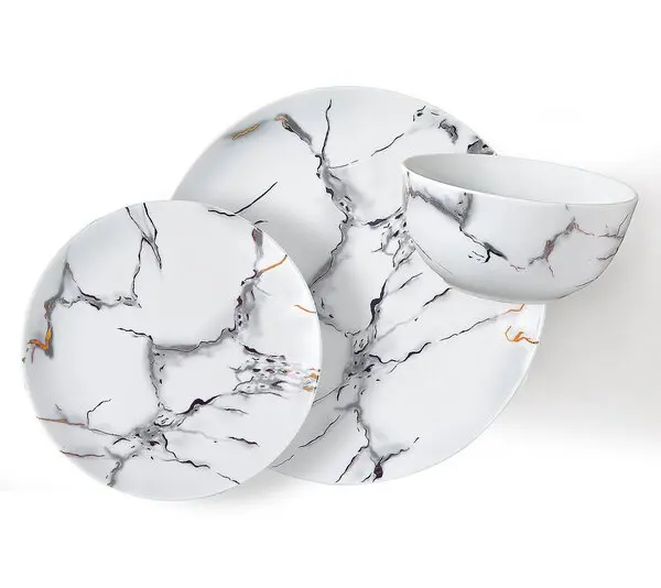 GODINGER Rayo Marble Porcelain 18-piece Dinnerw Are Set