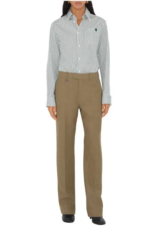 Burberry Wool Tailored Trousers - Linden/mountain