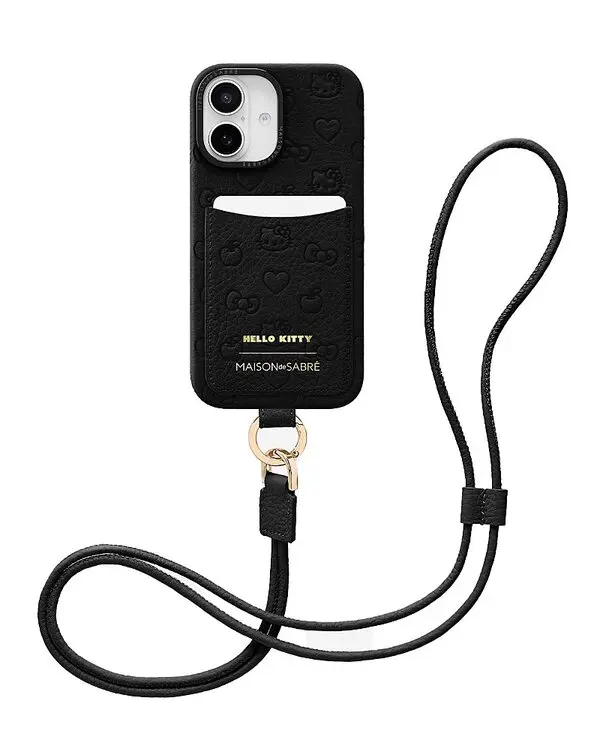 MAISON DE SABRE Hello Kitty Sling Phone Case - Black Caviar