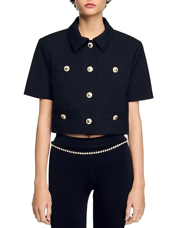 Sandro Short Sleeve Jacket - Black