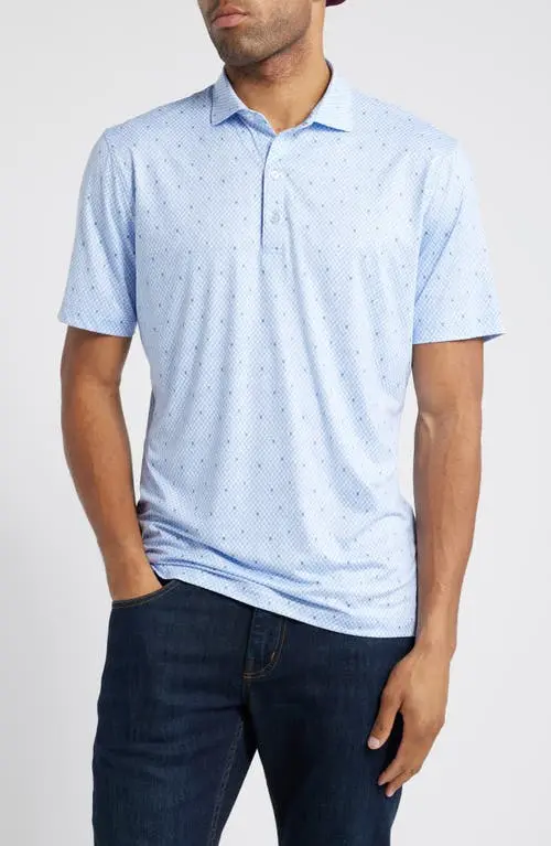 Johnnie-o Fernando Leaf Print Prep-formance Golf Polo - Seychelles