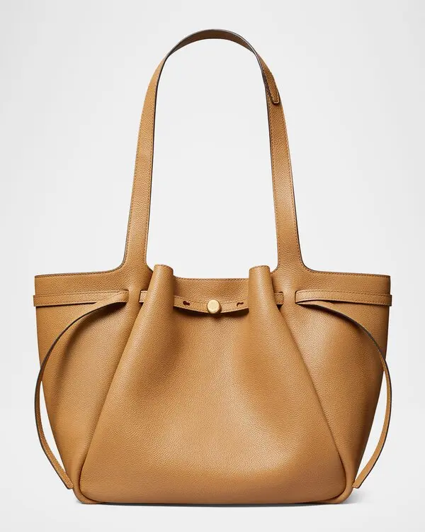 Tory Burch Romy Pebbled Leather Tote Bag - Wild Mushroom