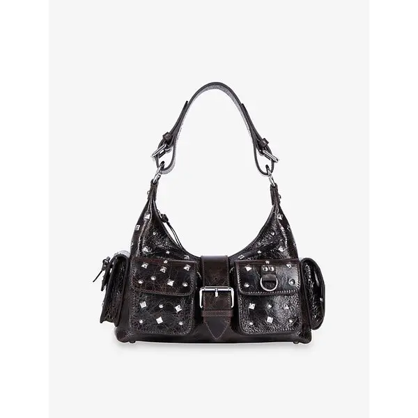 The Kooples Amelia Stud-embellished Leather Shoulder Bag