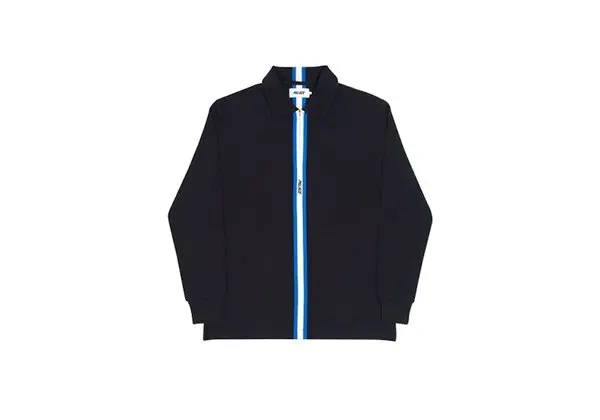 PALACE Vertical Weave Zip Polo - Black
