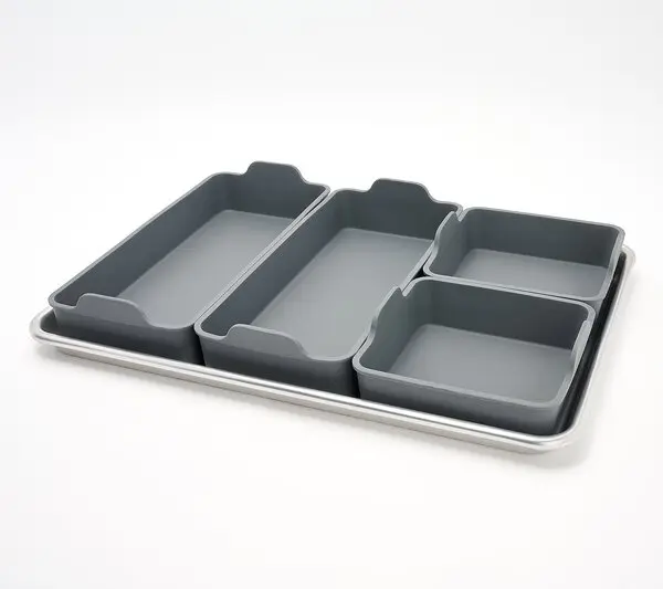 TECHNIQUE 17'x12' Aluminum Sheet Pan W/4 Siliconeinserts