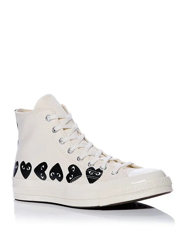 Play Comme Des Garcon X Converse Chuck 70 High Top Sneakers - White