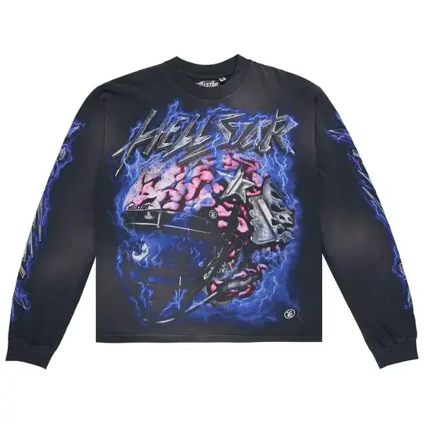 Hellstar Powered The Star Long-Sleeve T-Shirt /Purple - Black