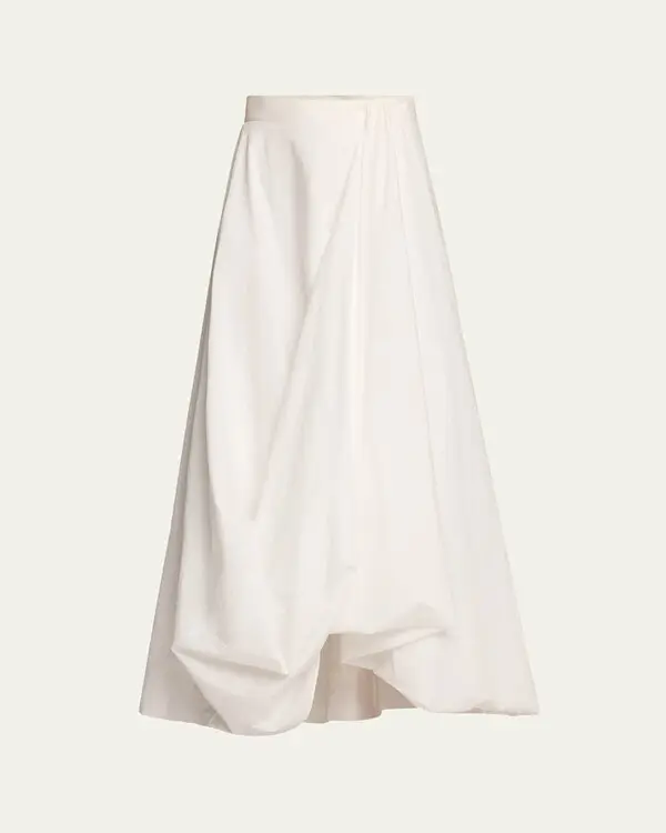 Brunello Cucinelli Long Bubble Hem A-line Skirt - White
