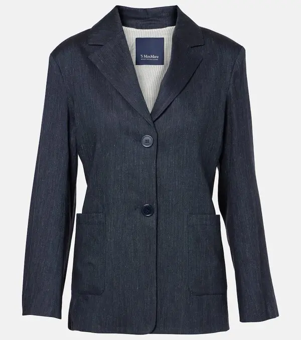 Max Mara Derna Linen-blend Twill Blazer