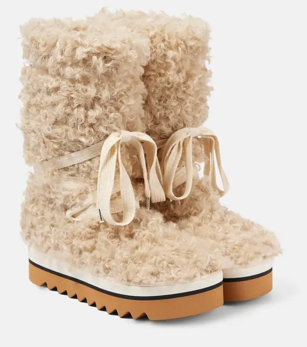 Stella McCartney Elyse Faux Fur Snow Boots - White
