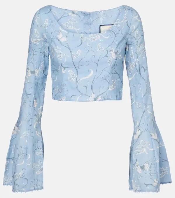 Agua Bendita Limoncillo Lymanopoda Crop Top - Blue