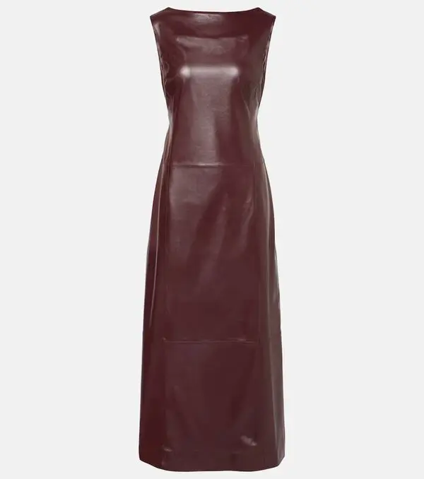 Proenza Schouler Open-back Leather Midi Dress - Burgundy