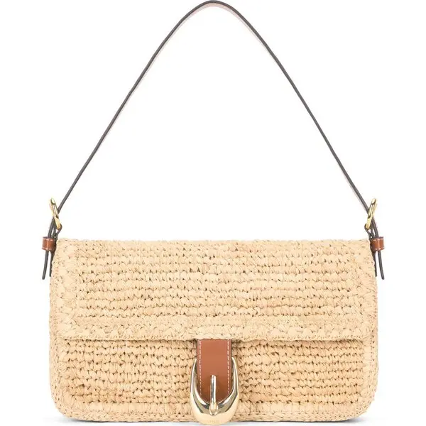 Staud Harlow Raffia Shoulder Bag - Natural/tan