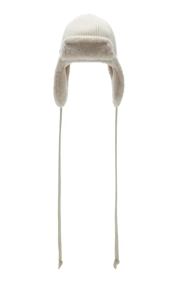Miu Miu Shearling-lined Cashmere-wool Hat - White