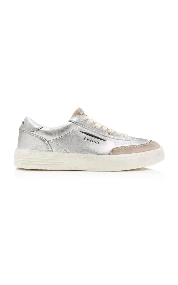 GHOUD VENICE Lido Metallic Leather Sneakers - Silver