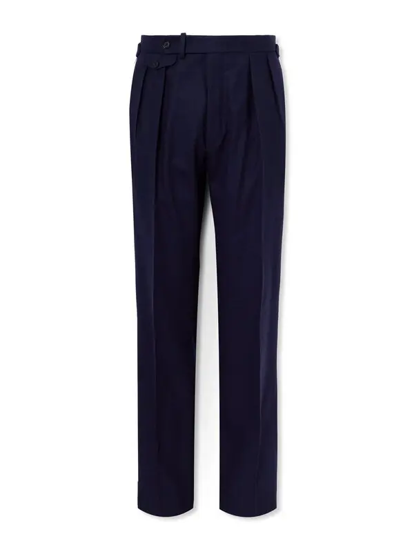 Ralph Lauren Gregory Straight-leg Wool-twill Trousers - Blue
