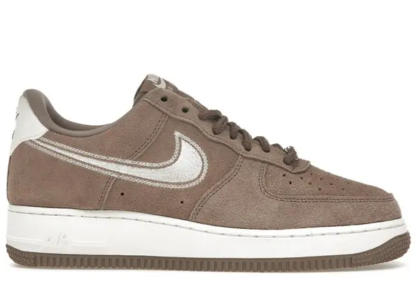 Nike Air Force 1 '07 Lv8 Embroidered Swoosh Sneakers - Mink Brown/sail