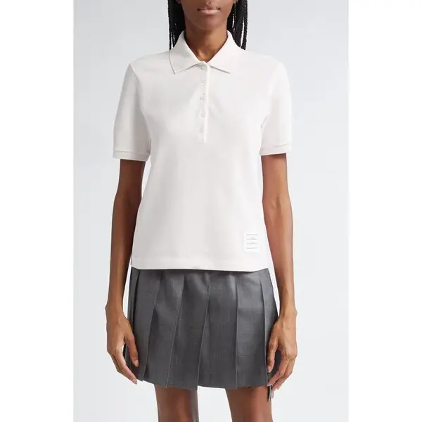 Thom Browne 4-bar Cotton Piqué Polo - White