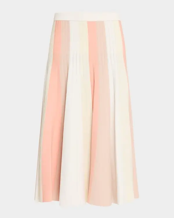 3.1 Phillip Lim Color Block Knit Midi Skirt - Ivory Multi