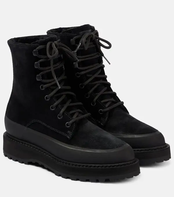 Le Monde Beryl Dolomite Shearling-trimmed Ankle Boots