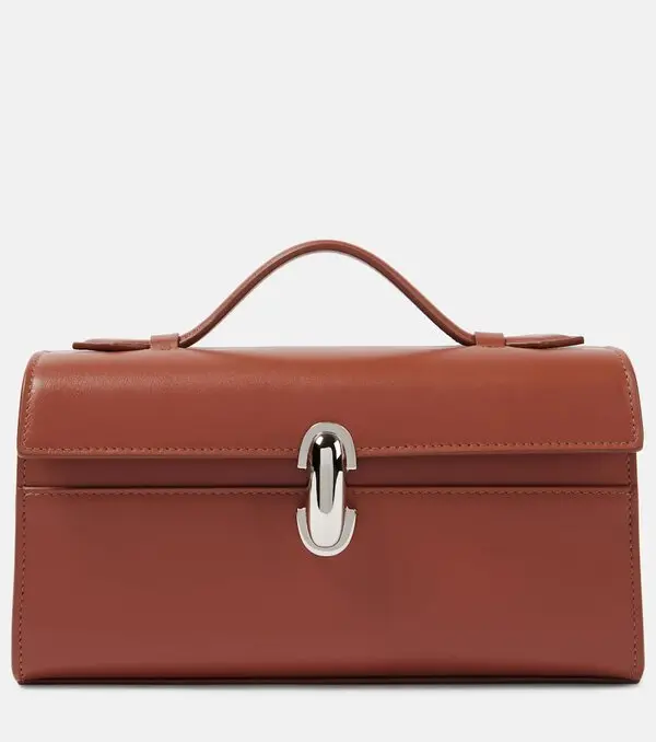 Savette Symmetry Pochette Leather Tote - Brown