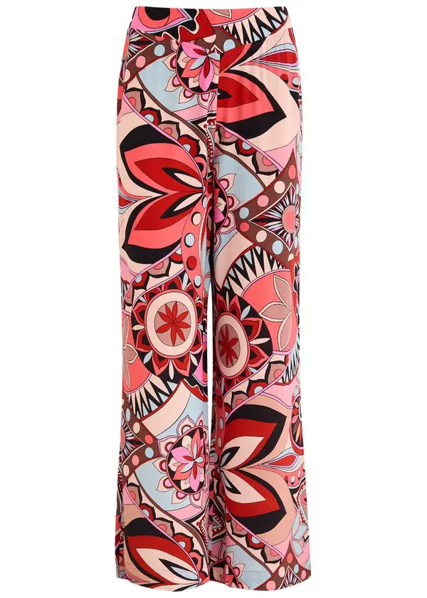 Rixo Aubree Printed Wide-leg Trousers