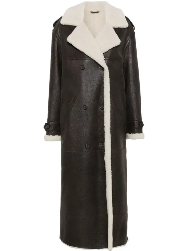MANOKHI Ivana Shearling Coat - Brown