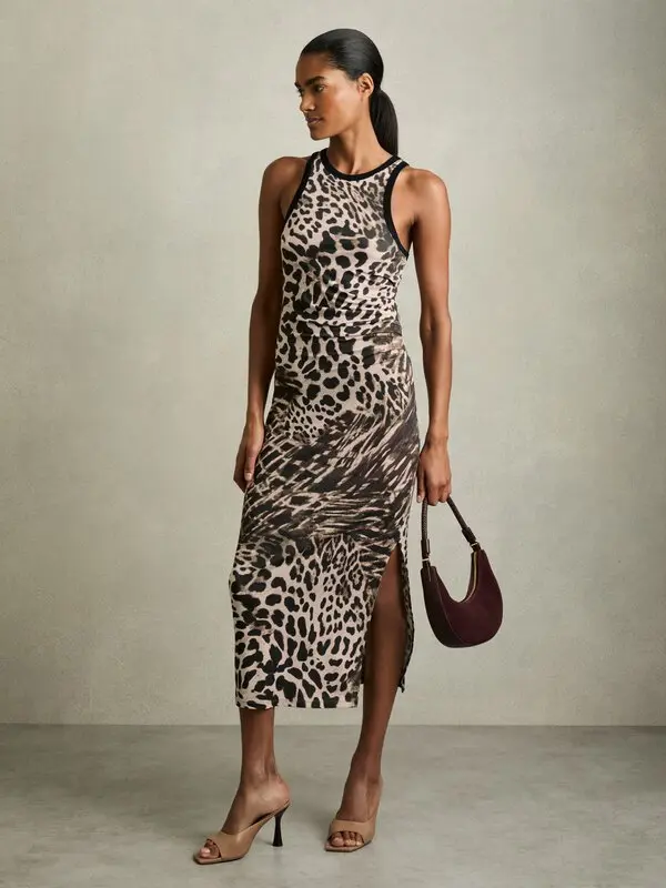 REISS Lily Leopard-print Bodycon Dress