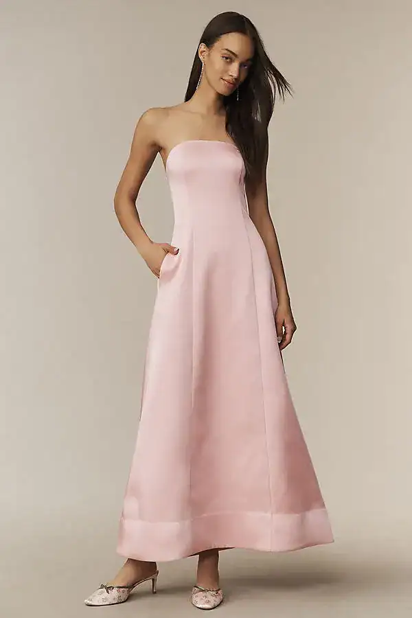 Mare Mare Piper Strapless Fit & Flare Maxi Dress - Blush Pink