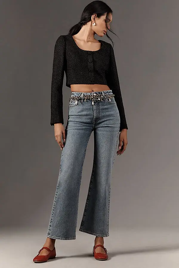 FRAME Petite Le Pixie Arrow High-rise Flare Jeans