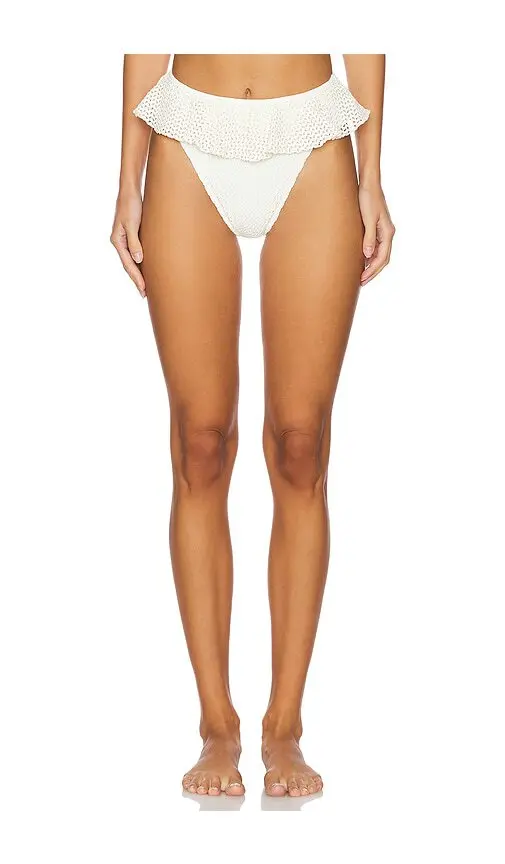 MONTCE Tamarindo Ruffle Bikini Bottom - Bone Crochet