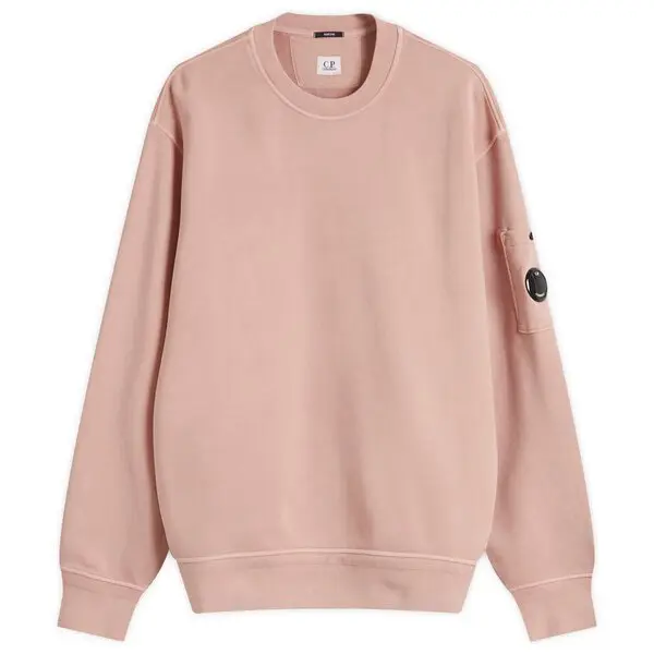 C.P. COMPANY Diagonal Fleece Resist Dyed Sweatshirt - Misty Rose