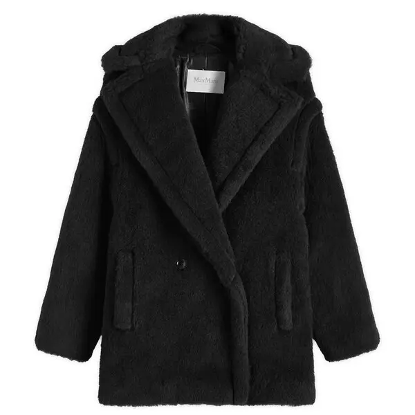 Max Mara Oversized Fluffy Coat - Black
