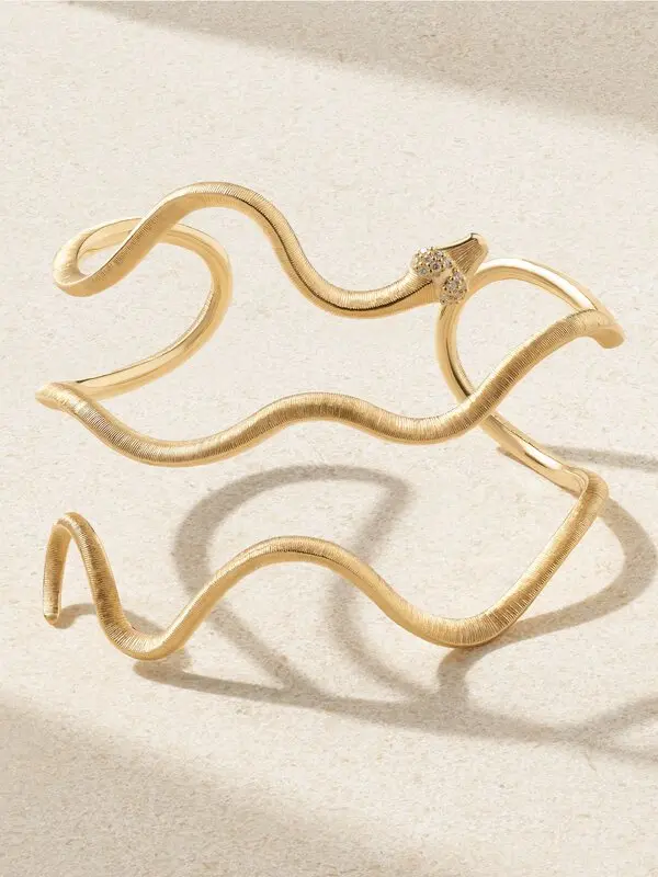 OLE LYNGGAARD COPENHAGEN Snakes Diamond & 18-karat Bracelet