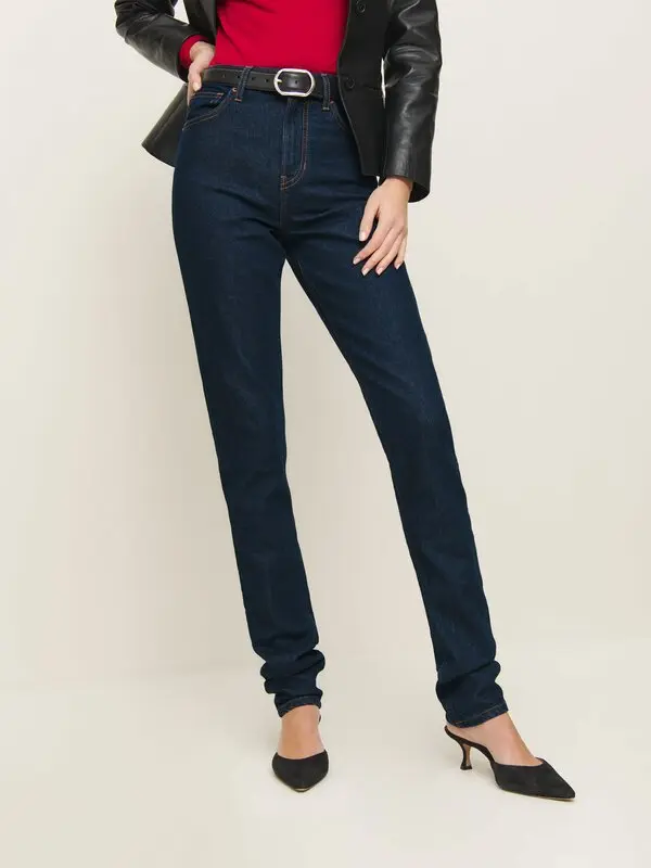 REFORMATION Etta Stretch High Rise Slim Jeans - Seneca
